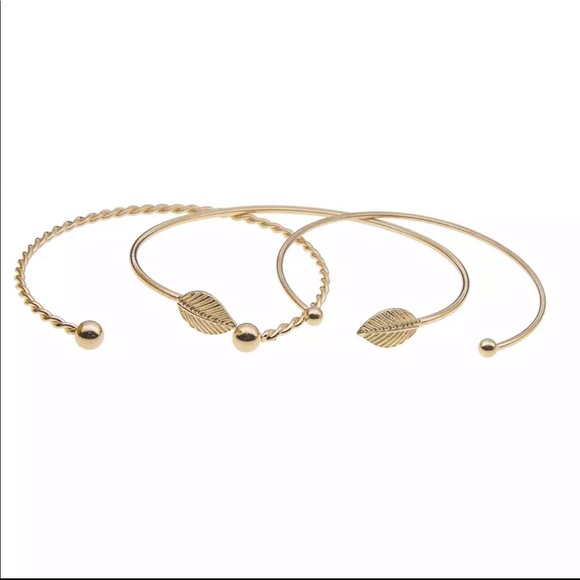 Jewelry | New 3 Piece Gold Bangle Bracelet Set | Poshmark